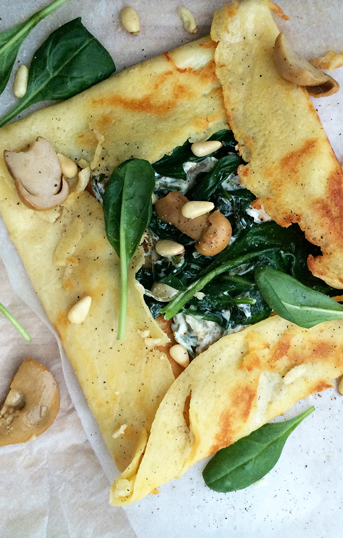 Franska crêpes med getost och svamp - Matrecept | Alko