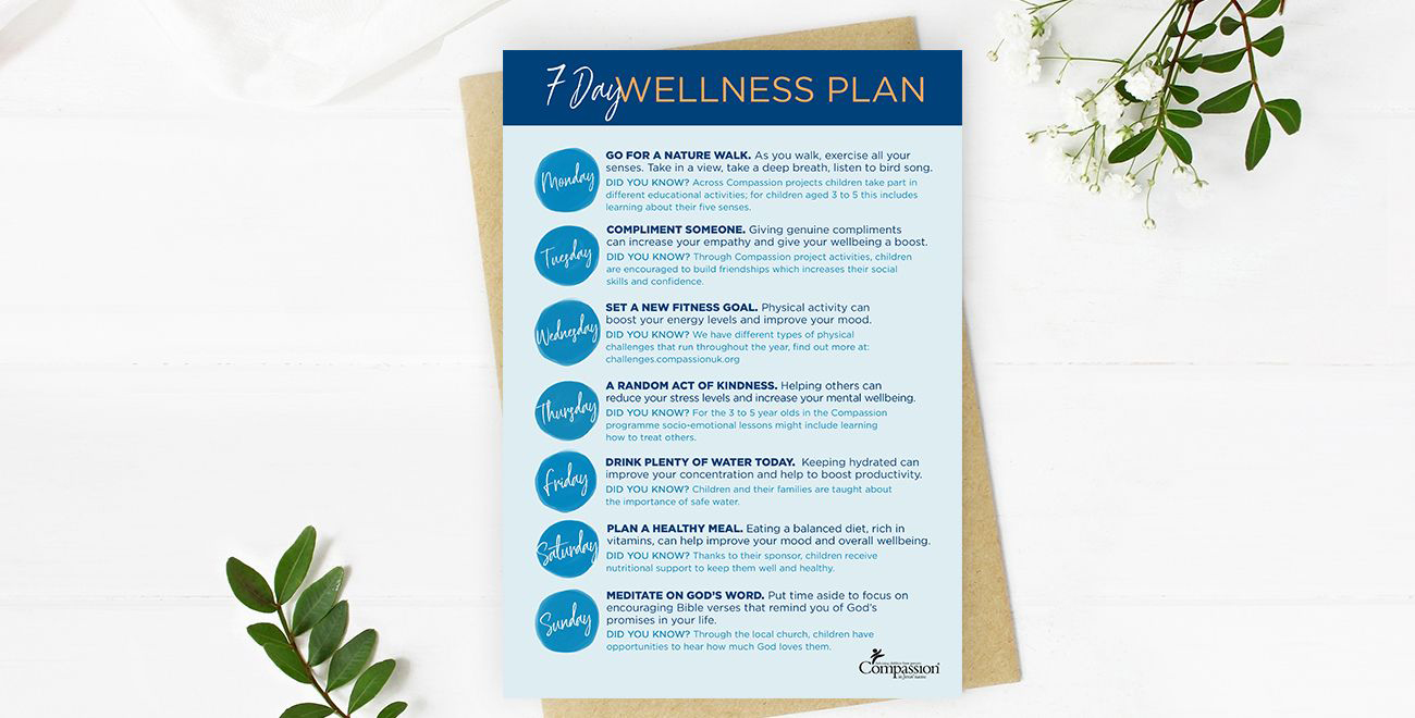 Wellness Plan Inspired By Sponsored Children | Compassion UK