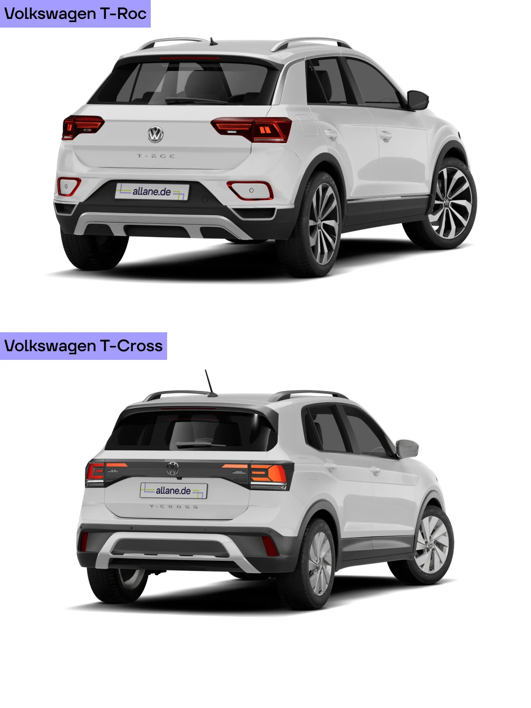 VW T-Roc vs. VW T-Cross – Kompakte SUVs im Vergleich | Allane