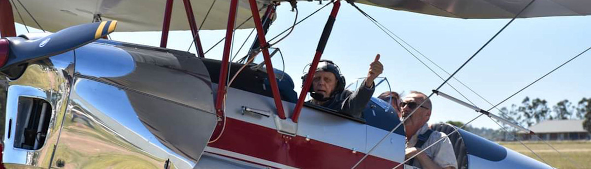 Stan Shaw fulfils Tiger Moth flight dream | Calvary Health Care