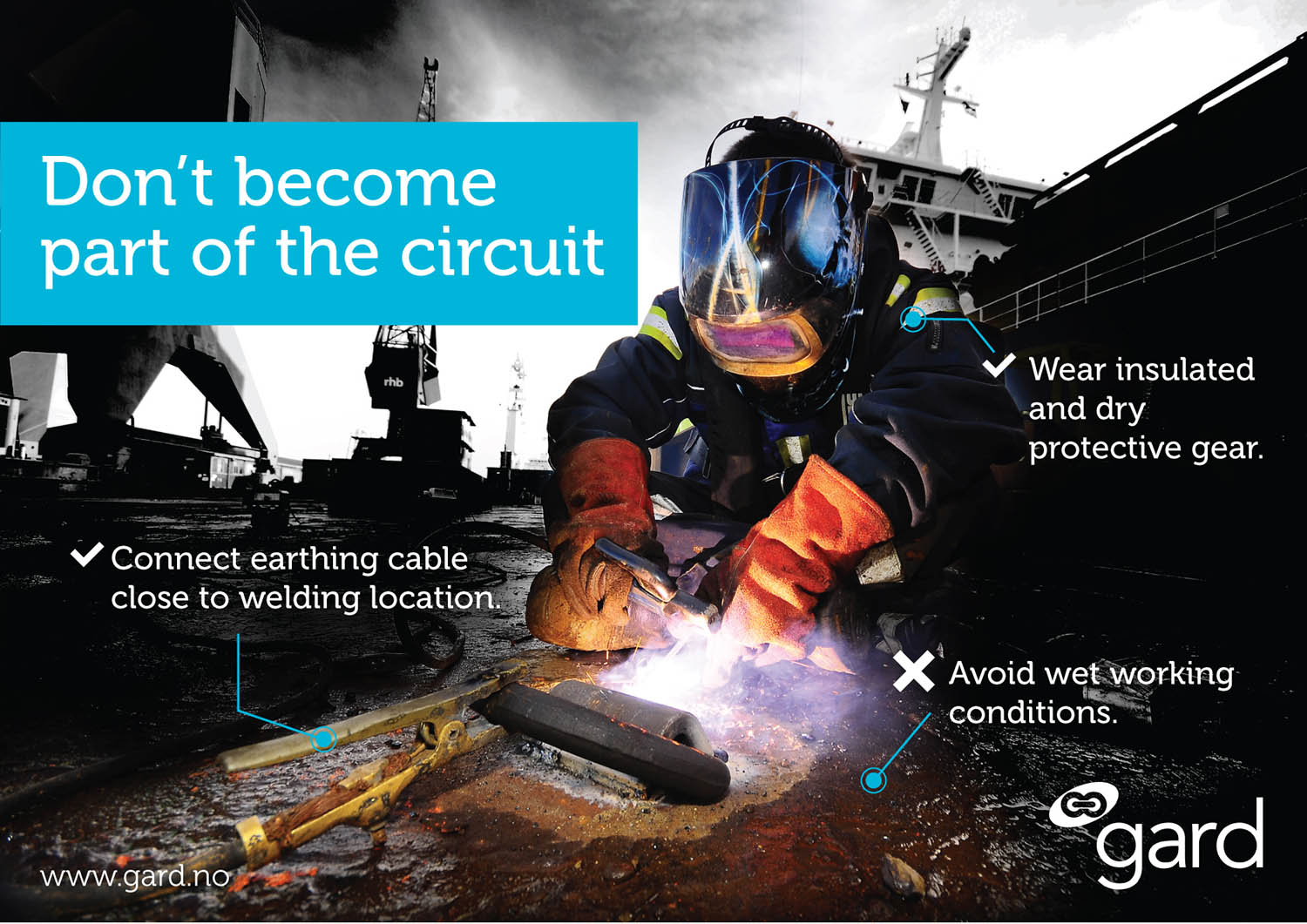 Three things to watch out for when welding - wetness, improper earthing ...