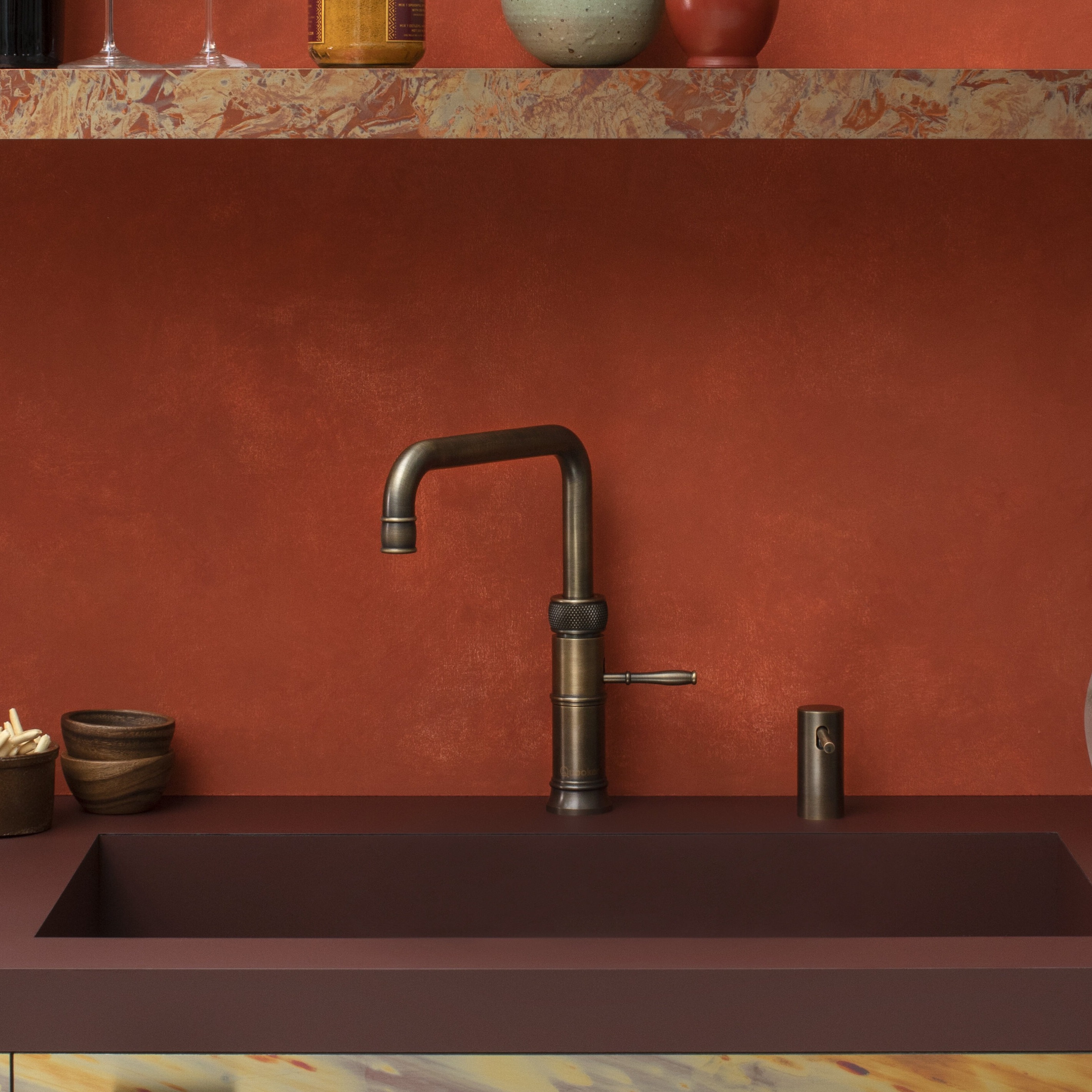 Quooker patinated brass - The classic style brass mixer tap with ...