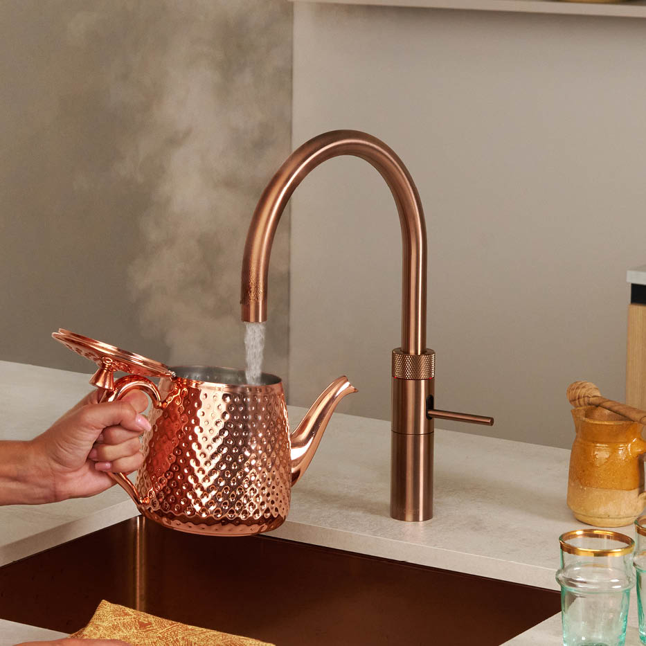 Rosé copper boiling water tap from Quooker – the latest finish