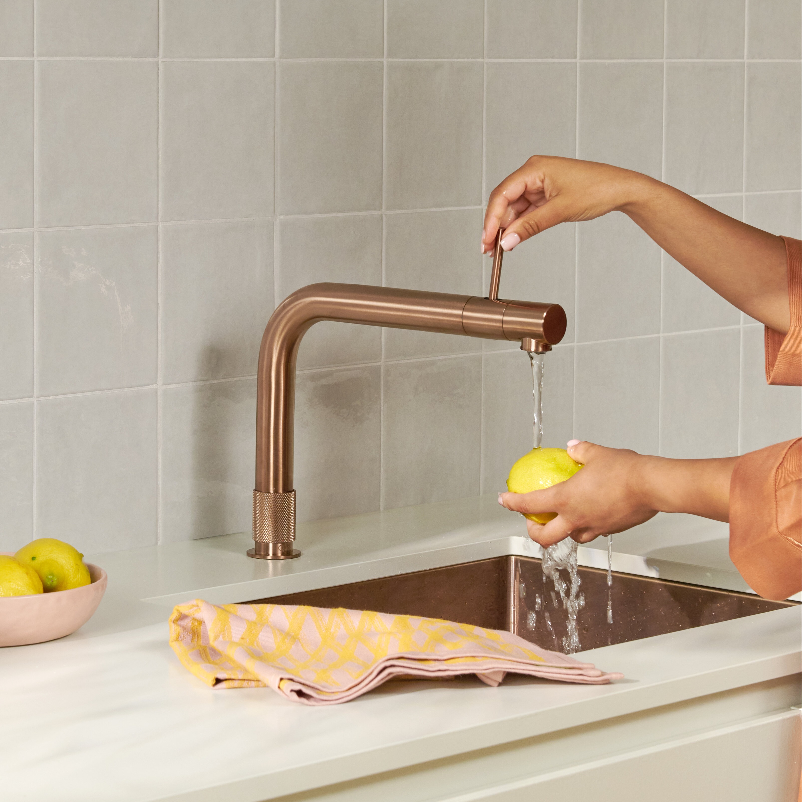 Rosé copper boiling water tap from Quooker – the latest finish