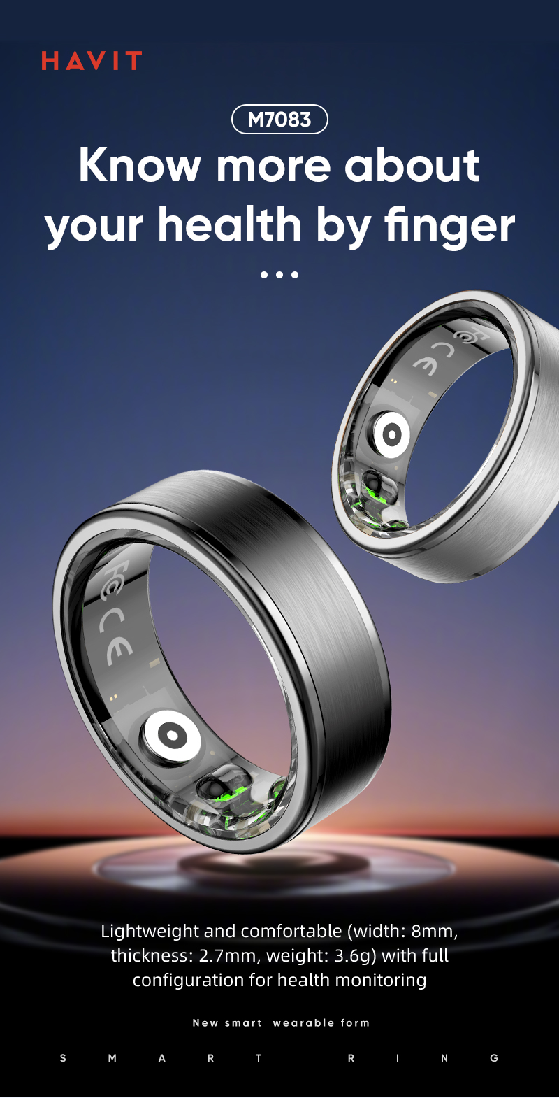 HAVIT Smart Ring str. 10 (sølv) - Smart ring | Komplett.no